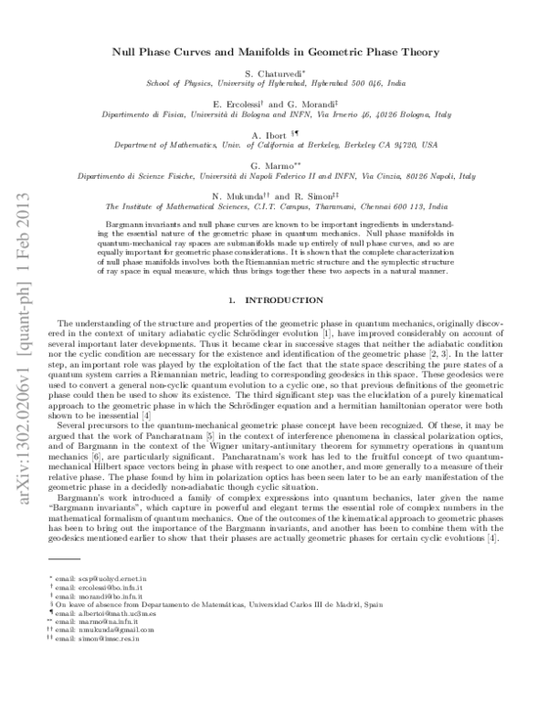 (PDF) Null phase curves and manifolds in geometric phase theory