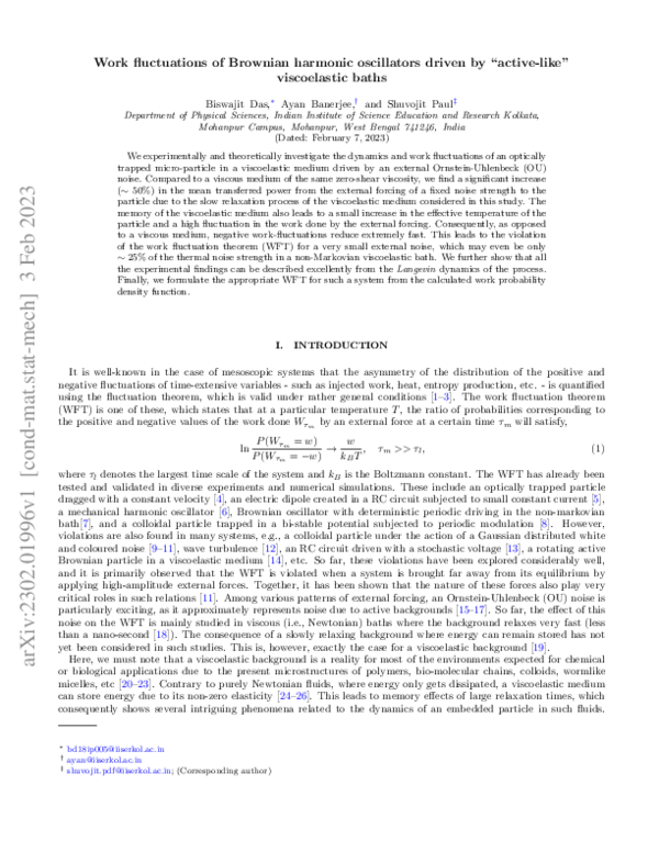 (PDF) Work fluctuations of Brownian harmonic oscillators driven by "active-like'' viscoelastic ...