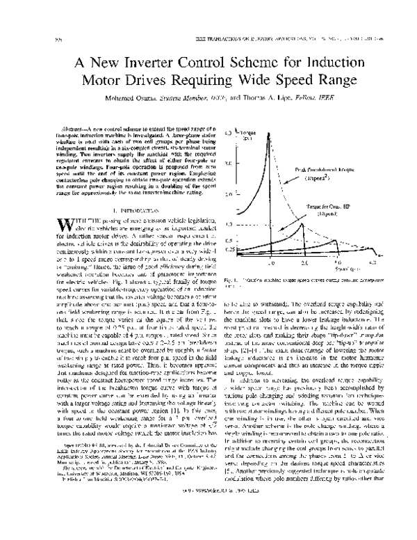 Pdf A New Inverter Control Scheme For Induction Motor Drives Requiring Wide Speed Range
