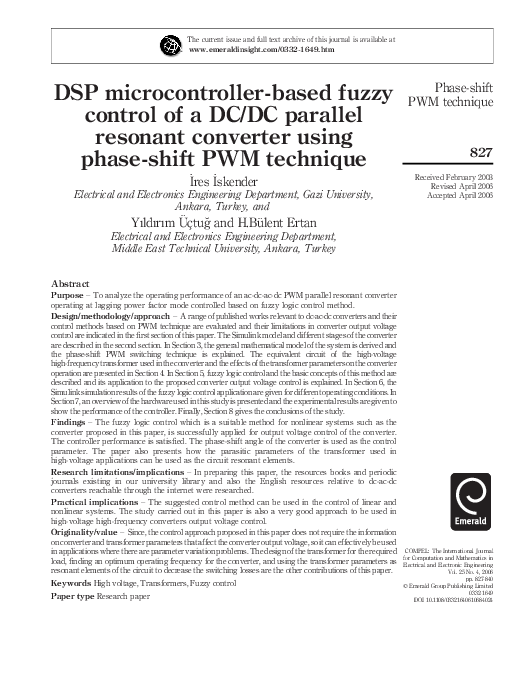 (PDF) DSP microcontroller-based fuzzy control of a DC/DC parallel ...