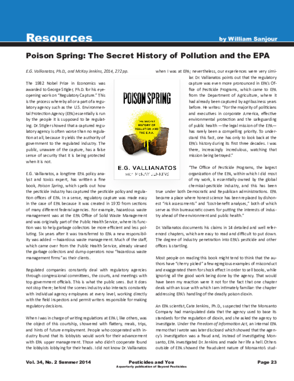 (PDF) Poison spring: the secret history of pollution and the EPA