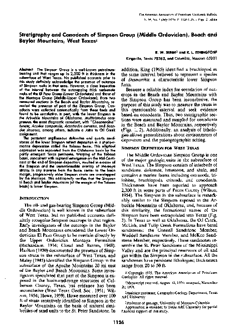 (PDF) Stratigraphy and Conodonts of Simpson Group (Middle Ordovician ...