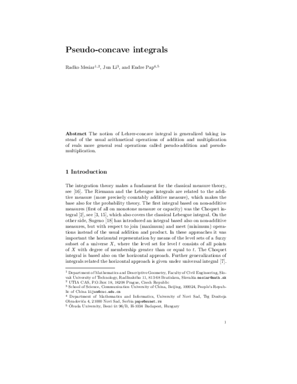 (PDF) Pseudo-concave Integrals