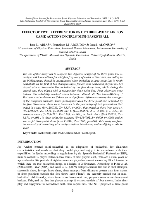 (PDF) Effect of two different forms of three-point line on game actions ...