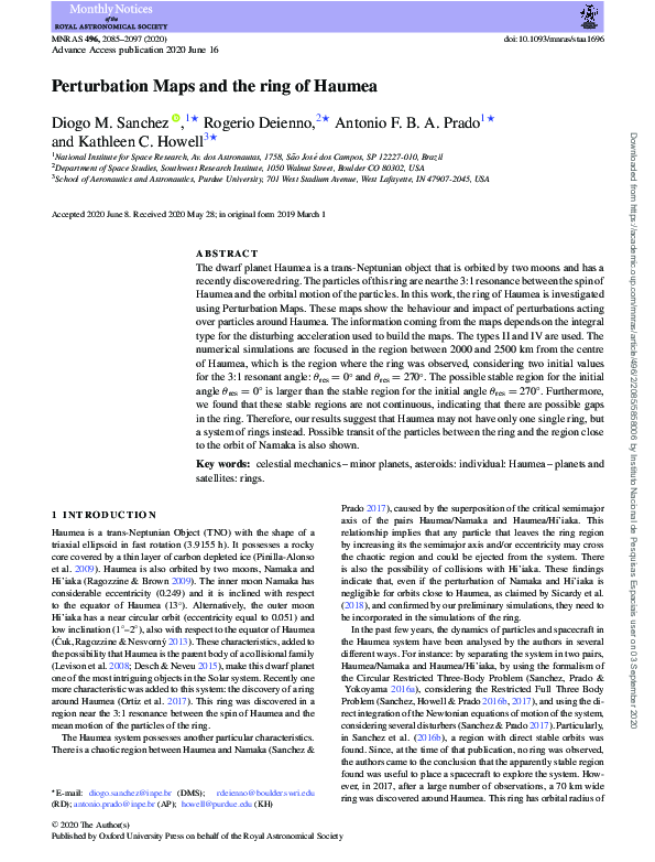 (PDF) Perturbation Maps and the ring of Haumea