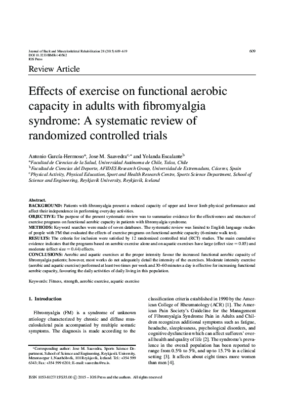 Pdf Effects Of Exercise On Functional Aerobic Capacity In Lower Limb
