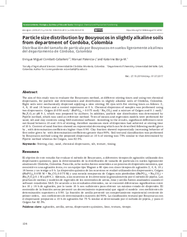 (PDF) Particle size distribution by Bouyoucos in slightly alkaline soils from department of ...