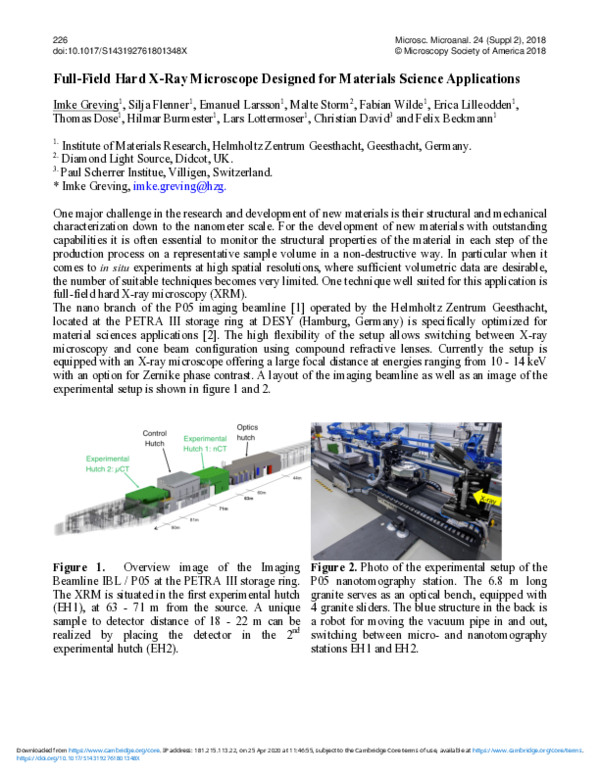 (PDF) Full-Field Hard X-Ray Microscope Designed for Materials Science Applications | Emanuel ...