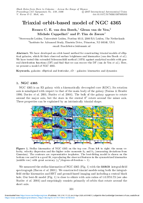 (PDF) Triaxial orbit-based model of NGC 4365