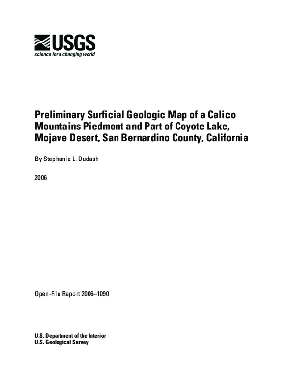 (PDF) Preliminary surficial geologic map of a Calico Mountains piedmont ...