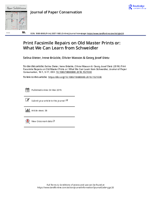 (PDF) Print Facsimile Repairs on Old Master Prints or: What We Can ...