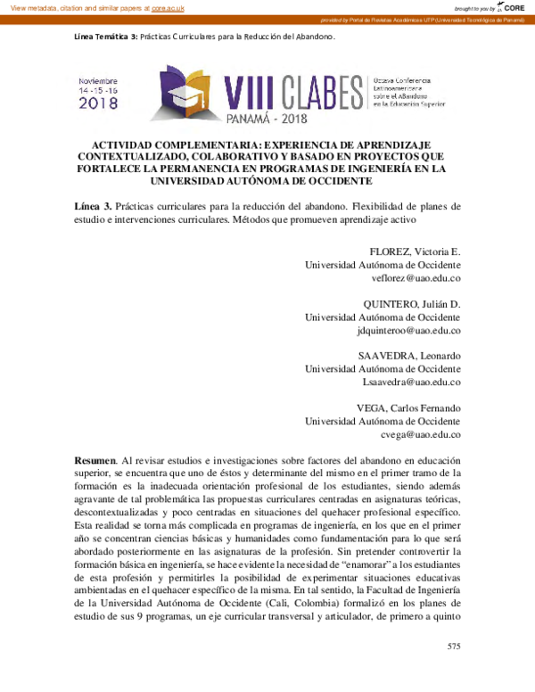 (PDF) Actividad Complementaria: Experiencia De Aprendizaje Contextualizado, Colaborativo Y ...