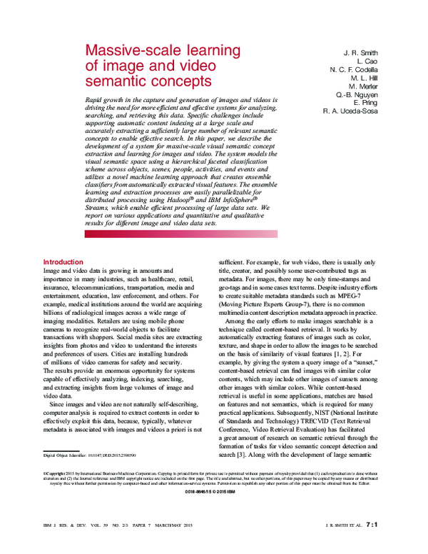 (PDF) Massive-scale learning of image and video semantic concepts