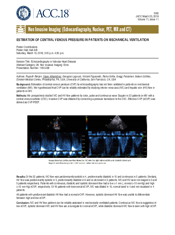 (PDF) Estimation of Central Venous Pressure in Patients on Mechanical ...
