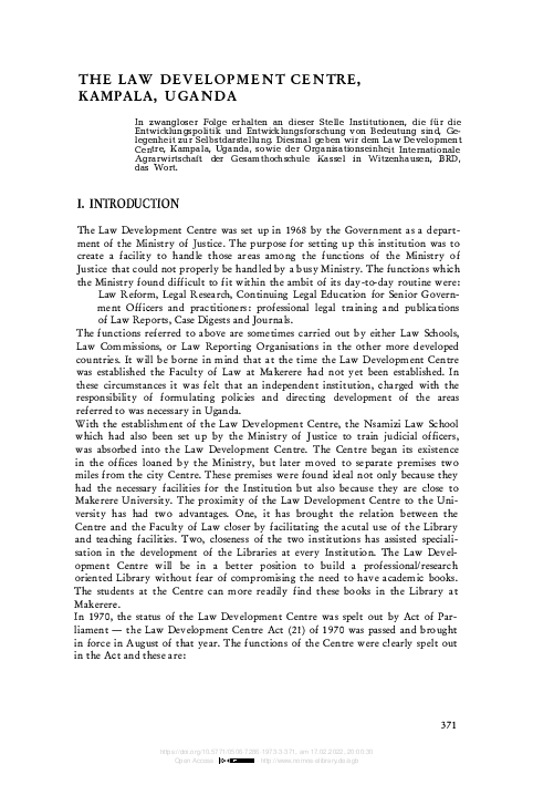 (PDF) The Law Development Centre, Kampala (Uganda)