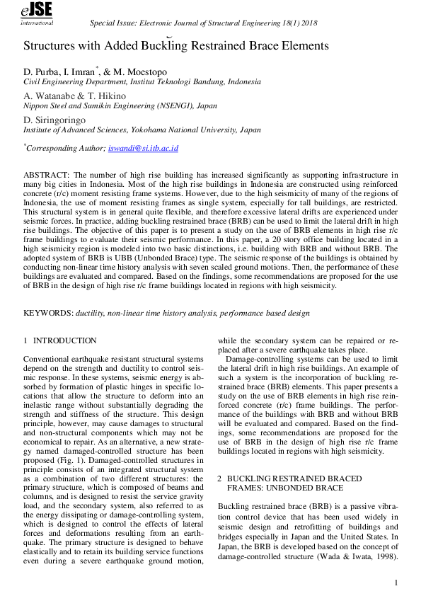 (PDF) Structures with Added Buckling Restrained Brace Elements