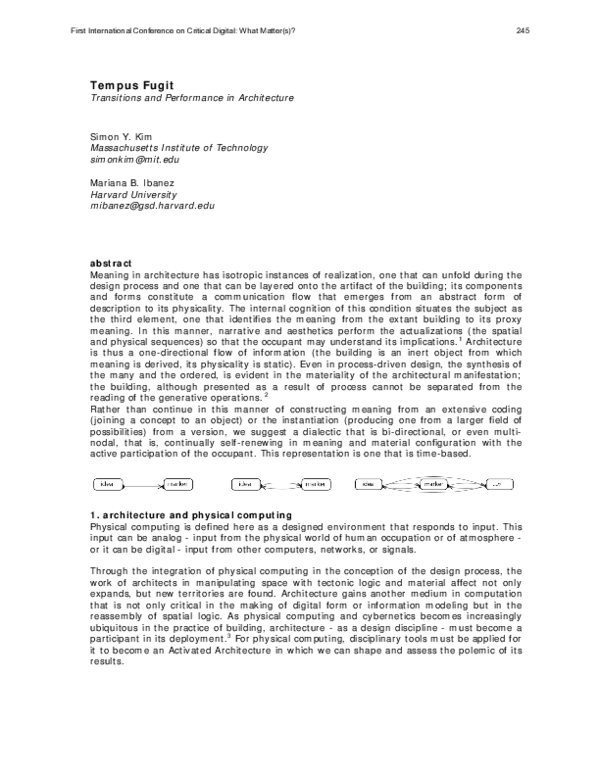(PDF) Tempus Fugit Transitions and Performance in Architecture