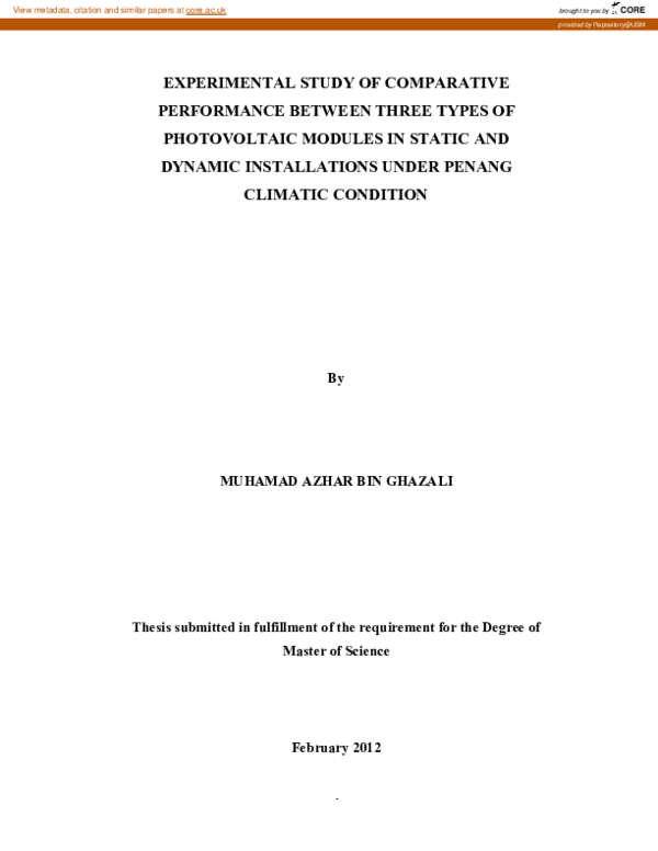 (PDF) Experimental Study Of Comparative Performance Between Three Types ...