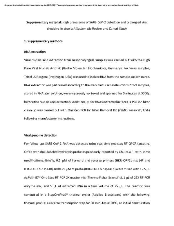 (PDF) High prevalence of SARS-CoV-2 detection and prolonged viral ...