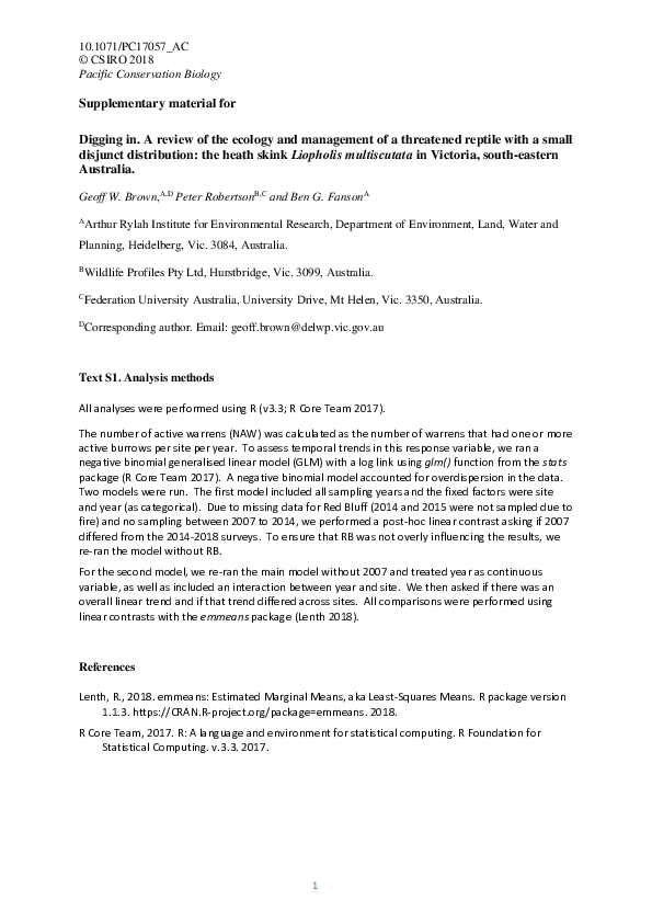 (PDF) Digging in: a review of the ecology and management of a ...
