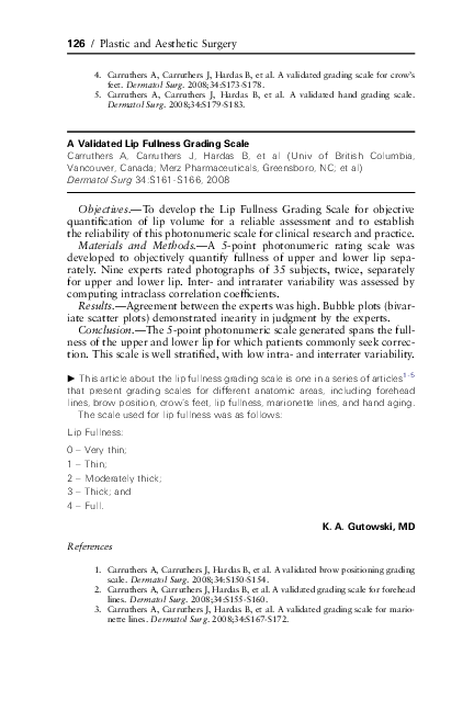 (PDF) A Validated Lip Fullness Grading Scale