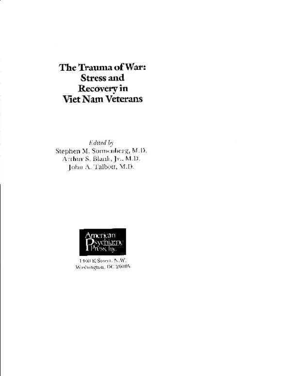 (PDF) The Trauma of War: Stress and Recovery in Viet Nam Veterans