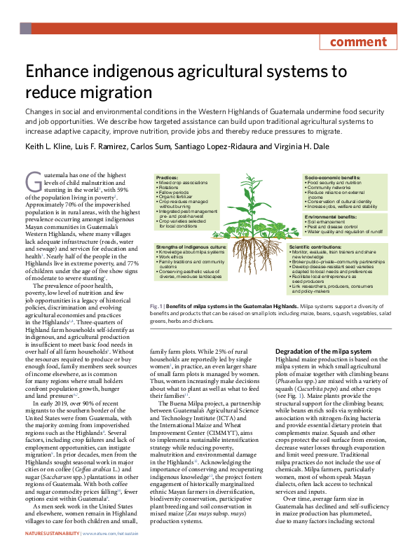 (PDF) Enhance indigenous agricultural systems to reduce migration