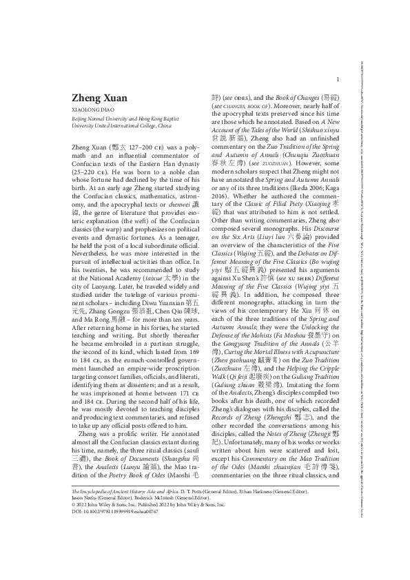 (PDF) Zheng Xuan