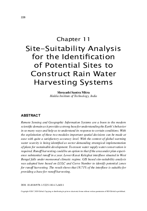 (PDF) Site-Suitability Analysis for the Identification of Potential ...