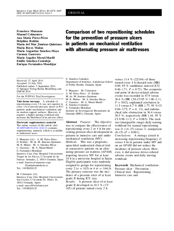 (PDF) Comparison of two repositioning schedules for the prevention of ...
