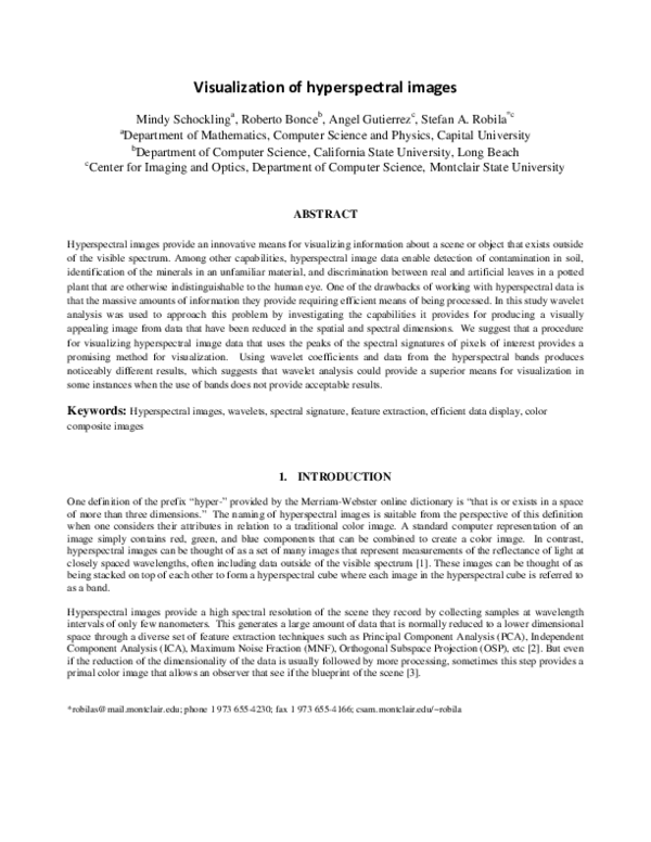 (PDF) Visualization of hyperspectral images