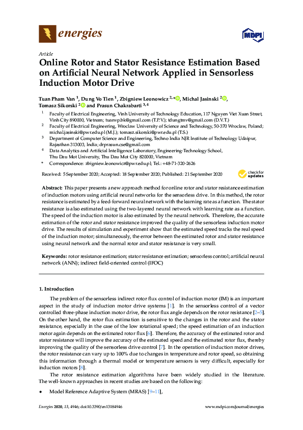 Online Rotor And Stator Resistance Estimation Using Neural Network For