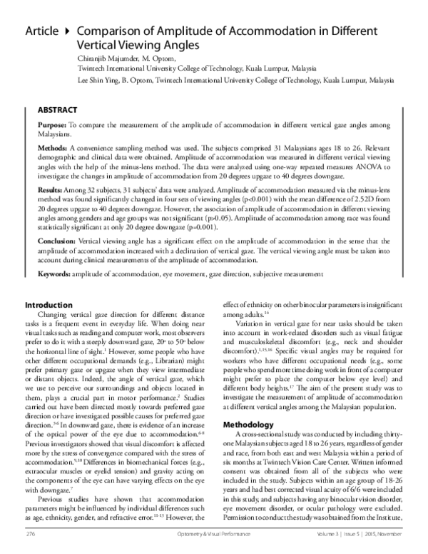 (PDF) Article 4 Comparison of Amplitude of Accommodation in Different ...