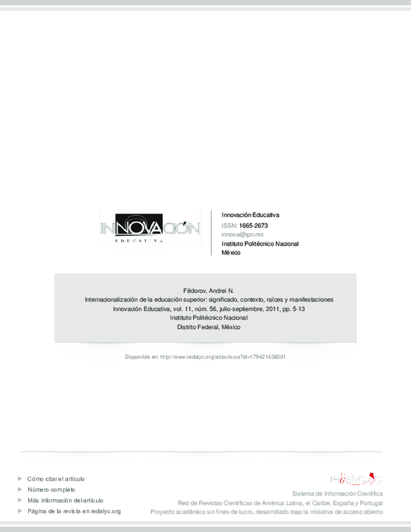 (PDF) Internacionalización de la educación superior: significado ...