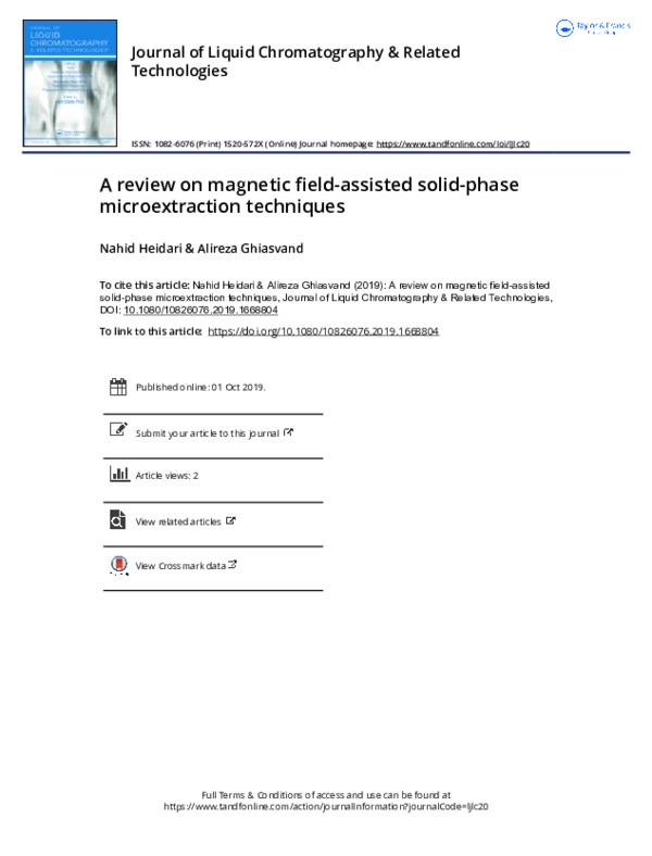 (PDF) A review on magnetic field-assisted solid-phase microextraction techniques