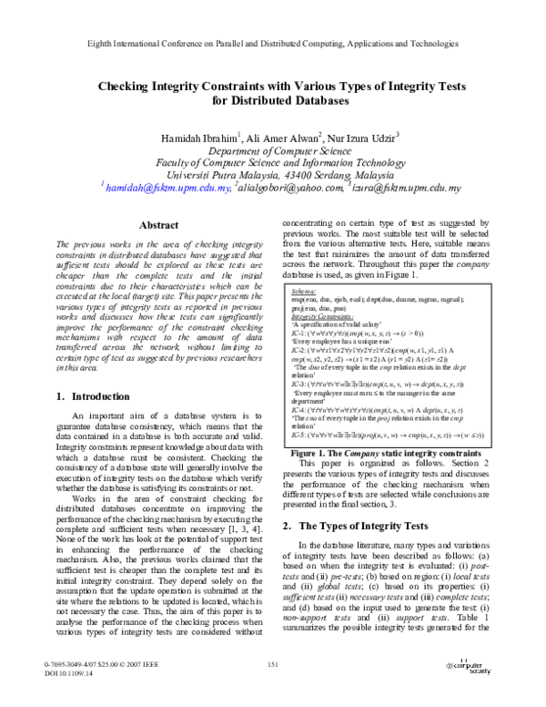 (PDF) Checking Integrity Constraints with Various Types of Integrity ...