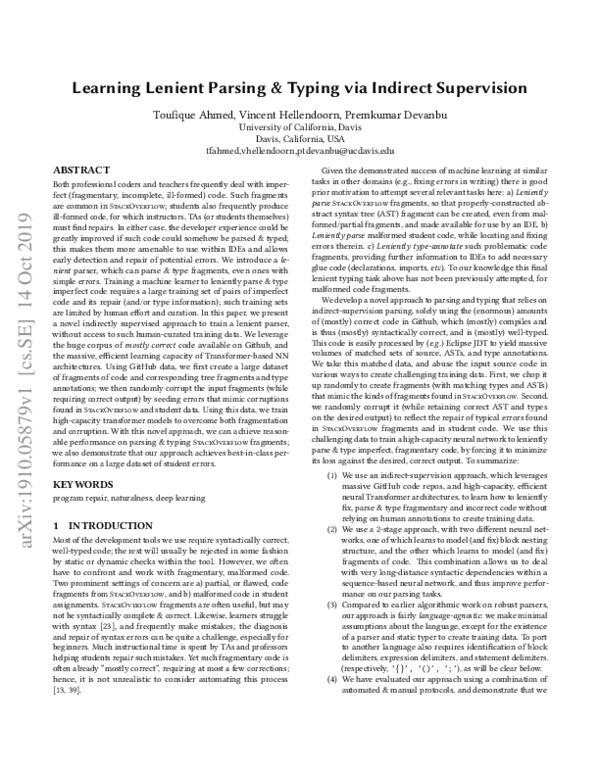 (PDF) Learning lenient parsing & typing via indirect supervision ...