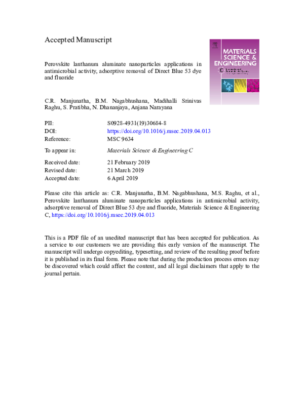 (PDF) Perovskite lanthanum aluminate nanoparticles applications in ...