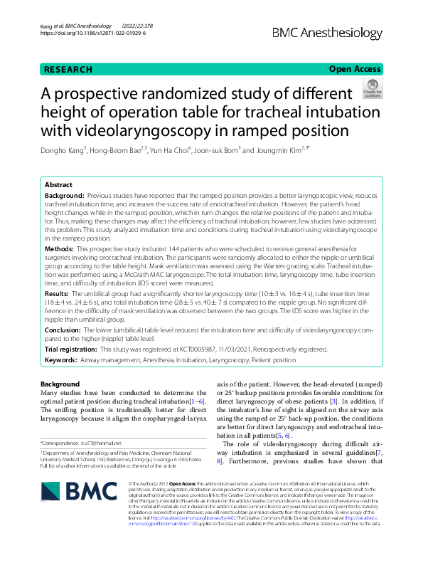(PDF) A prospective randomized study of different height of operation ...