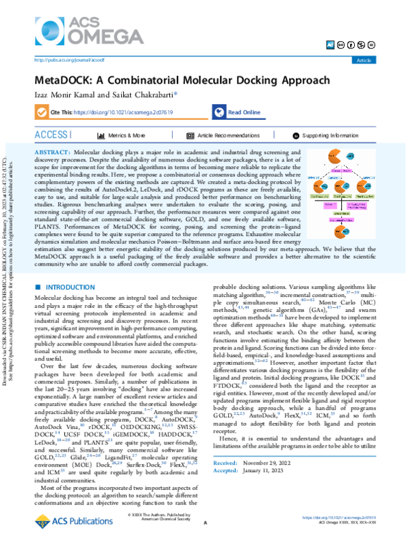 (PDF) MetaDOCK: A Combinatorial Molecular Docking Approach