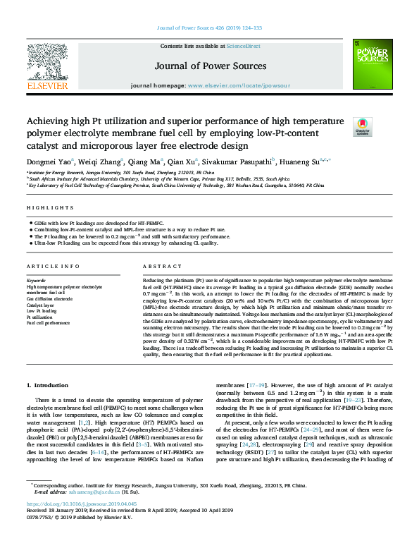 (PDF) Achieving high Pt utilization and superior performance of high ...