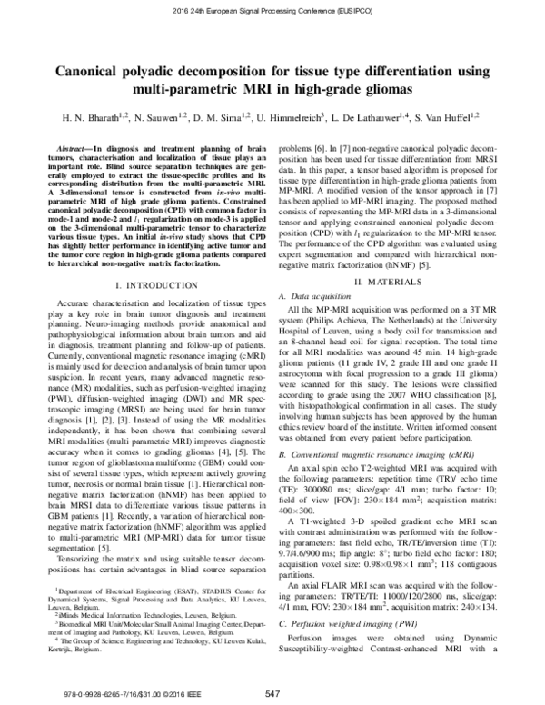 (PDF) Canonical polyadic decomposition for tissue type differentiation using multi-parametric ...