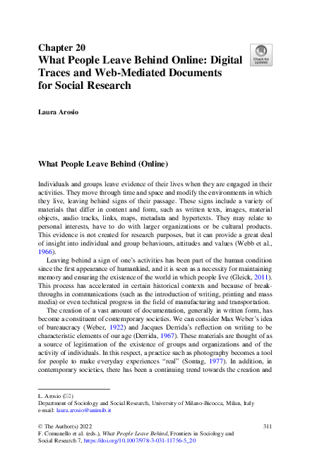 (PDF) What People Leave Behind Online: Digital Traces and Web-Mediated ...