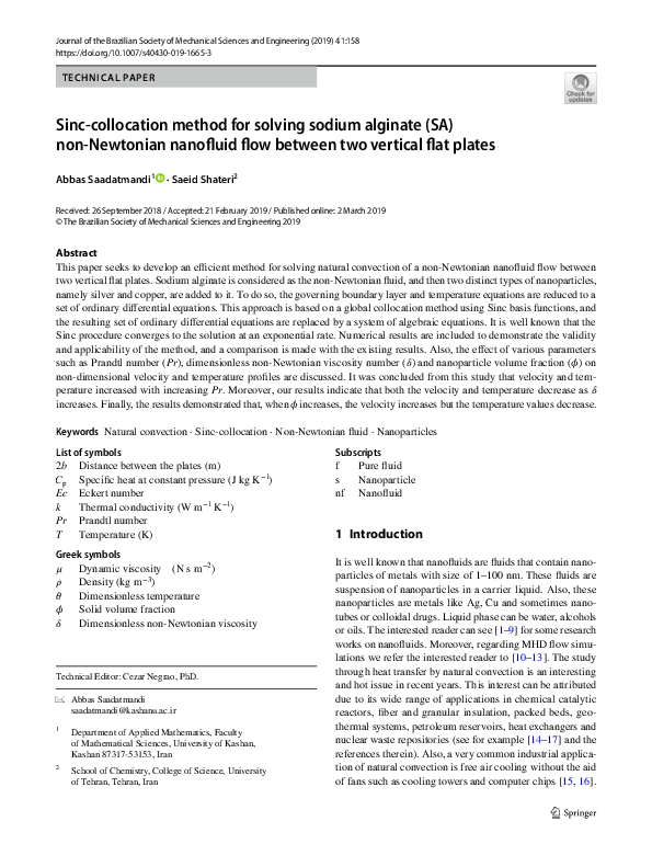 Pdf Sinc Collocation Method For Solving Sodium Alginate Sa Non