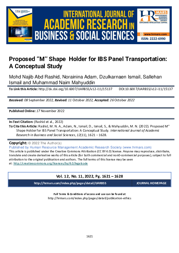 (PDF) Proposed ‘’M’’ Shape Holder for IBS Panel Transportation: A ...
