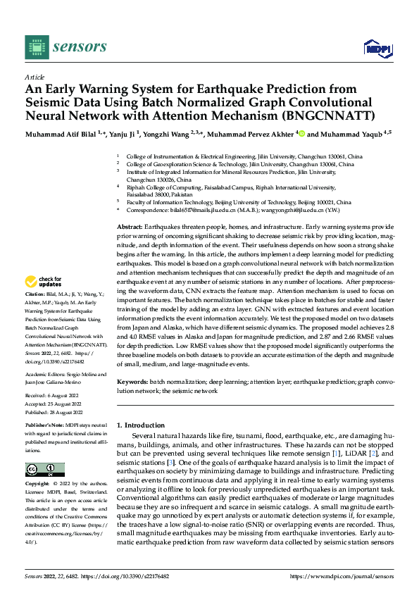 (PDF) An Early Warning System for Earthquake Prediction from Seismic Data Using Batch Normalized ...