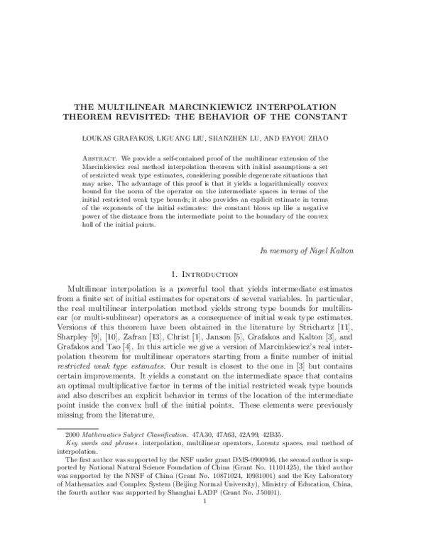(PDF) The multilinear Marcinkiewicz interpolation theorem revisited ...