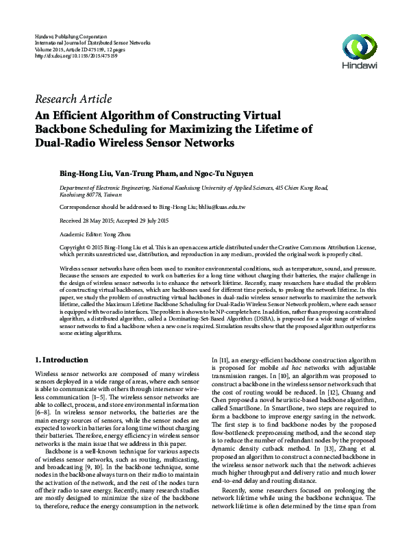 (PDF) An Efficient Algorithm of Constructing Virtual Backbone ...