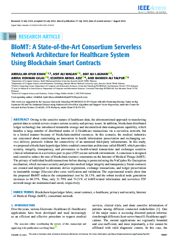 (PDF) BIoMT: A State-of-the-Art Consortium Serverless Network ...