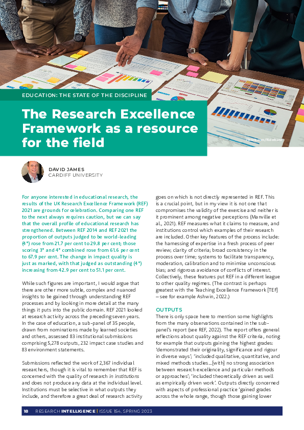 (PDF) The Research Excellence Framework as a resource for the field